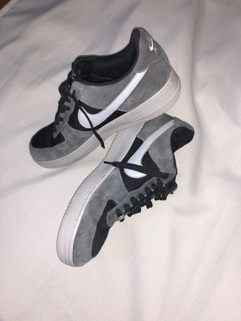 Nike Air Force Black and Gray Lowcut, Women's Fashion, Footwear ...