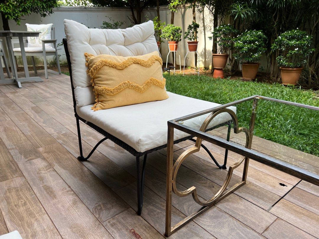 Outdoor Seating Lounge Chairs & Table Set, Furniture & Home Living ...