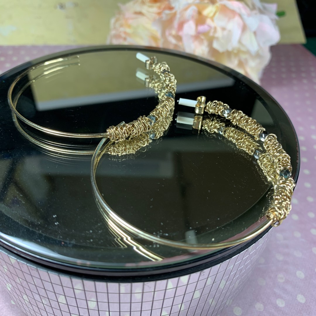 Parfois : Gold Texture Hoop Set, Women's Fashion, Jewelry & Organizers ...