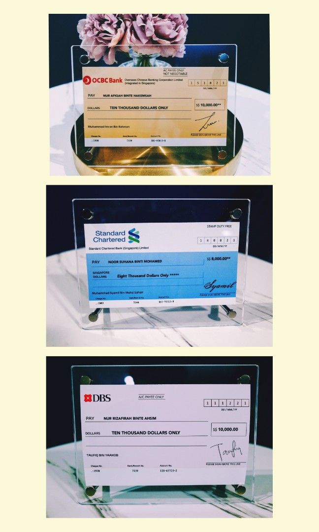Personalized Hantaran Cheques With Frame, Hobbies & Toys, Stationery ...