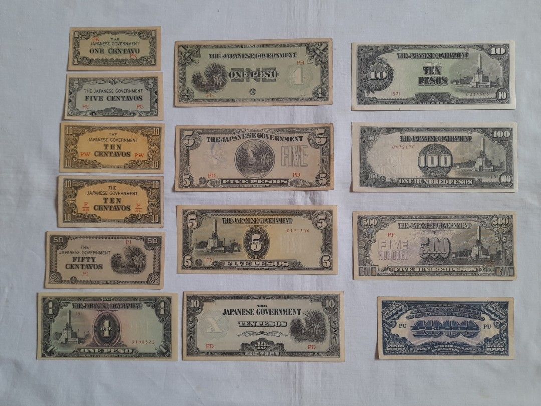 Philippines Japanese Occupation Banknote Complete Set, Hobbies & Toys ...