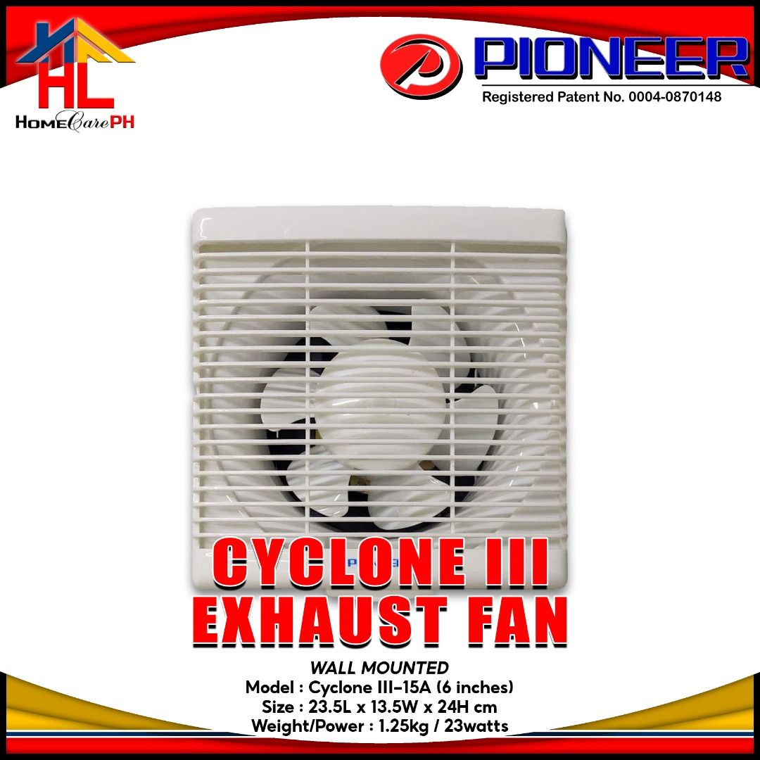 Pioneer Exhaust Fan Cyclone III (Venting Fan) 6"/8"/10"/12", Commercial ...