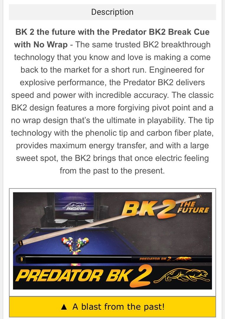 PREDATOR BK2 (RELAUNCH VERSION), Sports Equipment, Sports & Games ...