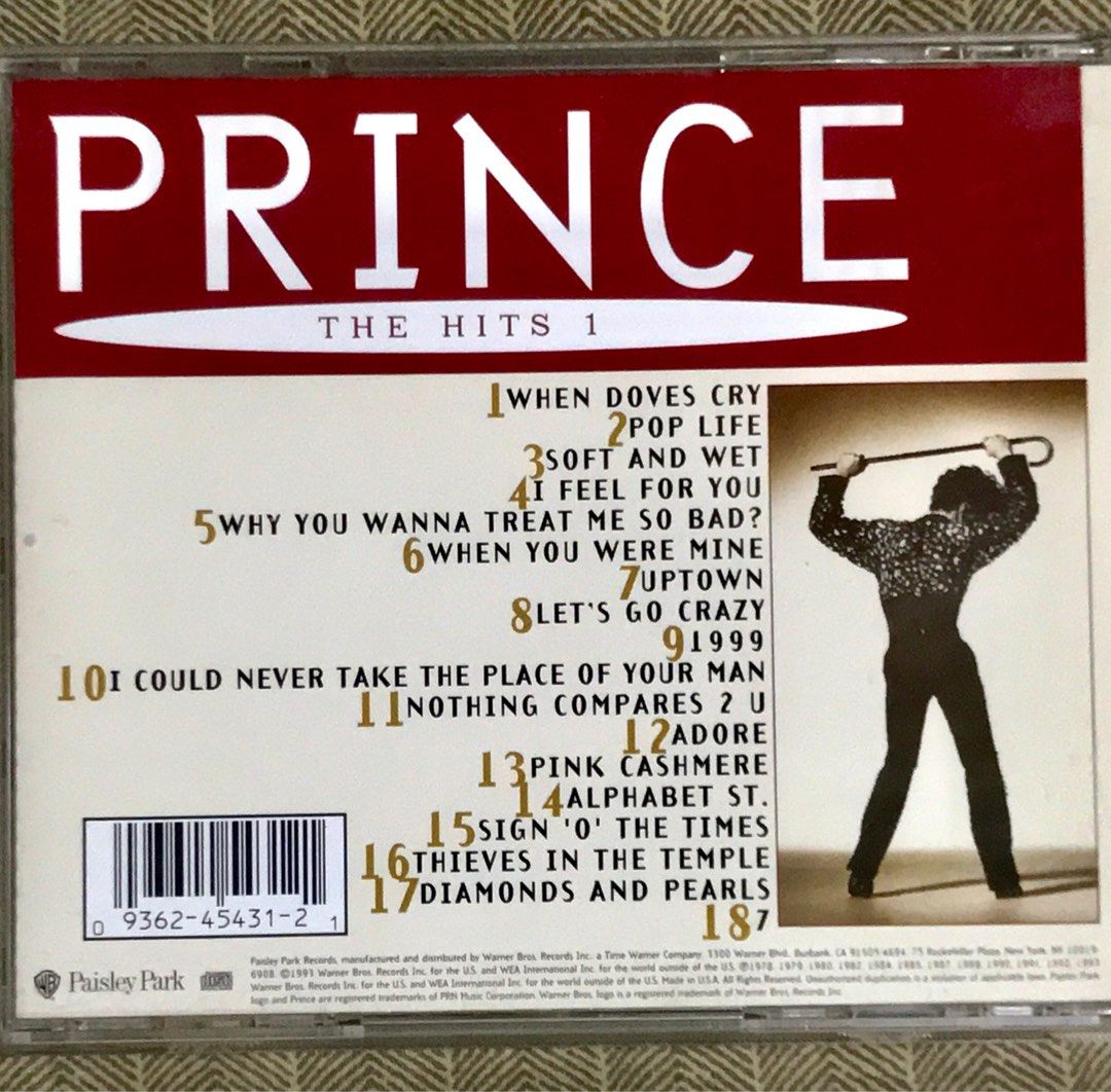 PRINCE - BEST HITS 1 CD PRINCE GREATEST HITS CD, Hobbies & Toys, Music ...