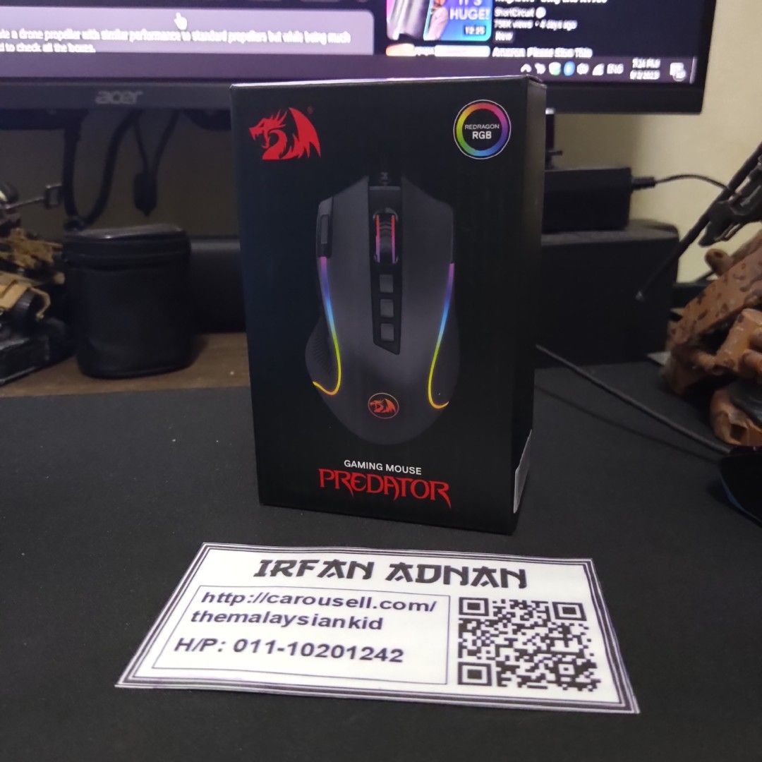 Redragon M612 Predator RGB Gaming Mouse [8000 DPI, Rubber Grip, Pixart 3104 Sensor] (Sealed ...