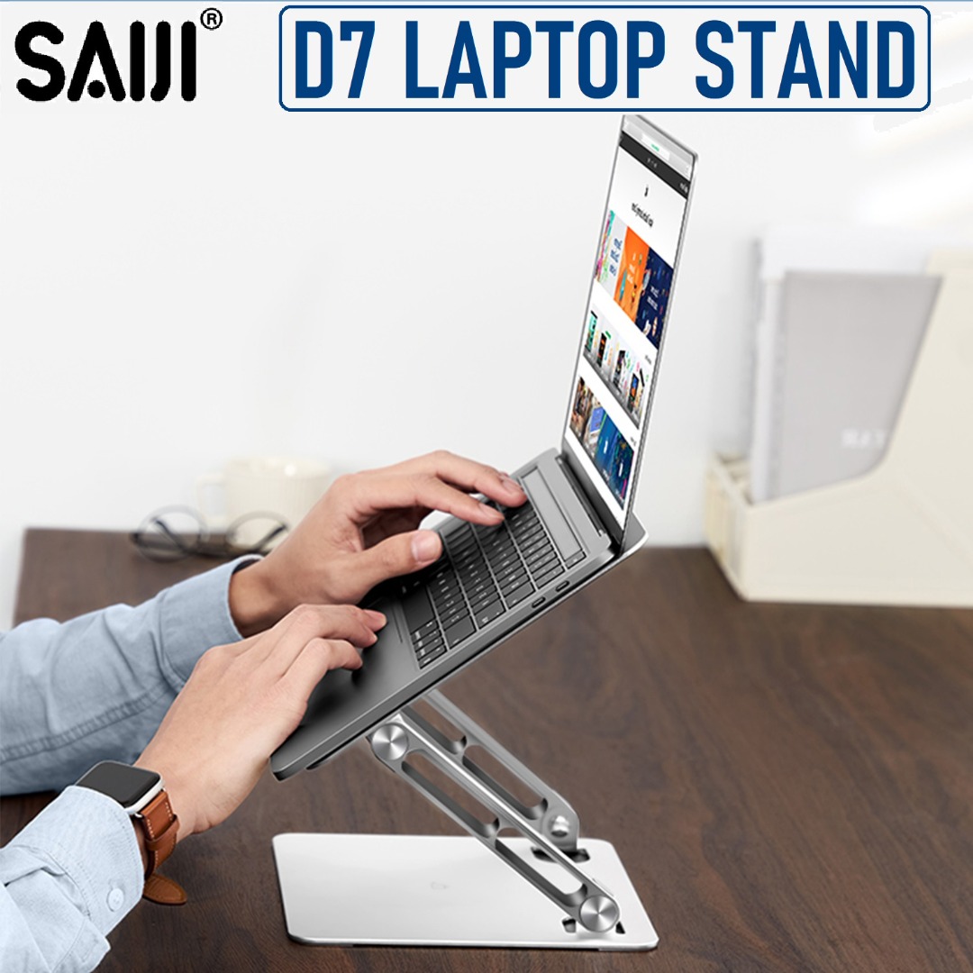 SAIJI D7 Foldable Adjustable Laptop Stand Riser Tablet Holder Portable ...