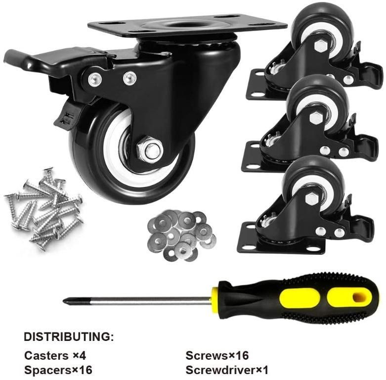[SG stock] ASHGOOB 2" Caster Wheels Set of 4, Heavy Duty Casters with ...