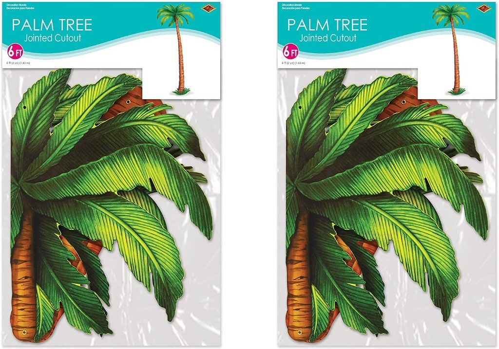 [sg stock] Beistle 2 Piece Durable Jointed Cardstock Paper Palm Trees ...