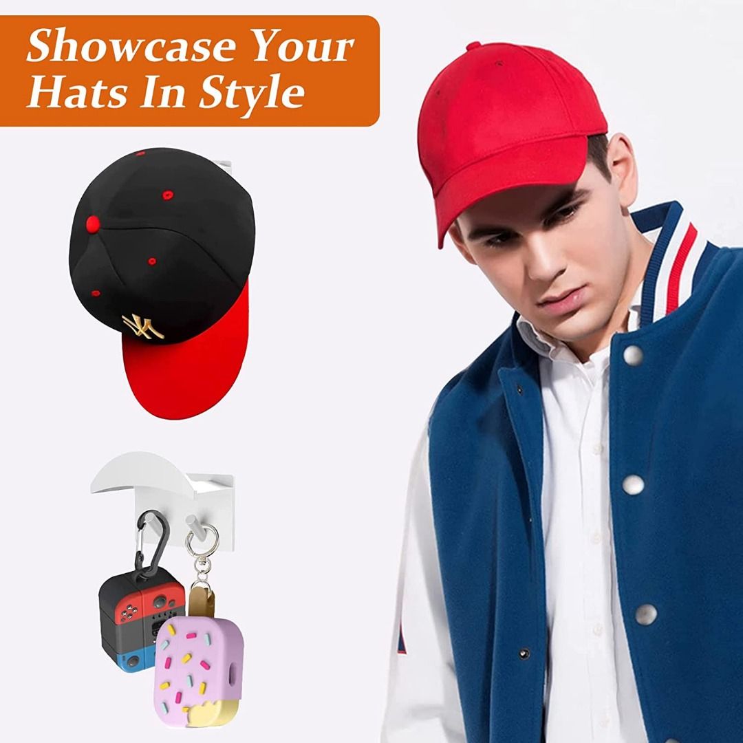 [sg stock] Hat Rack Wall Mount- Arc Design Baseball Cap Rack, Strong ...