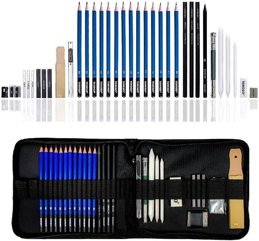 [SG stock] YOSOGO 32-Piece Drawing and Sketching Pencils Set, Artist ...