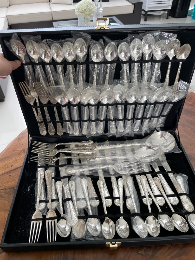 Antique Silver Flatware Set, Furniture & Home Living, Kitchenware ...