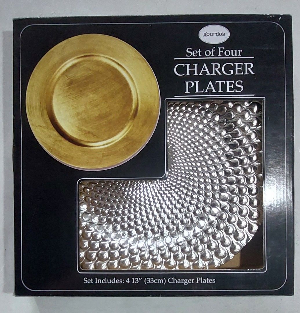 Silver Plate Chargers, Furniture & Home Living, Kitchenware & Tableware ...