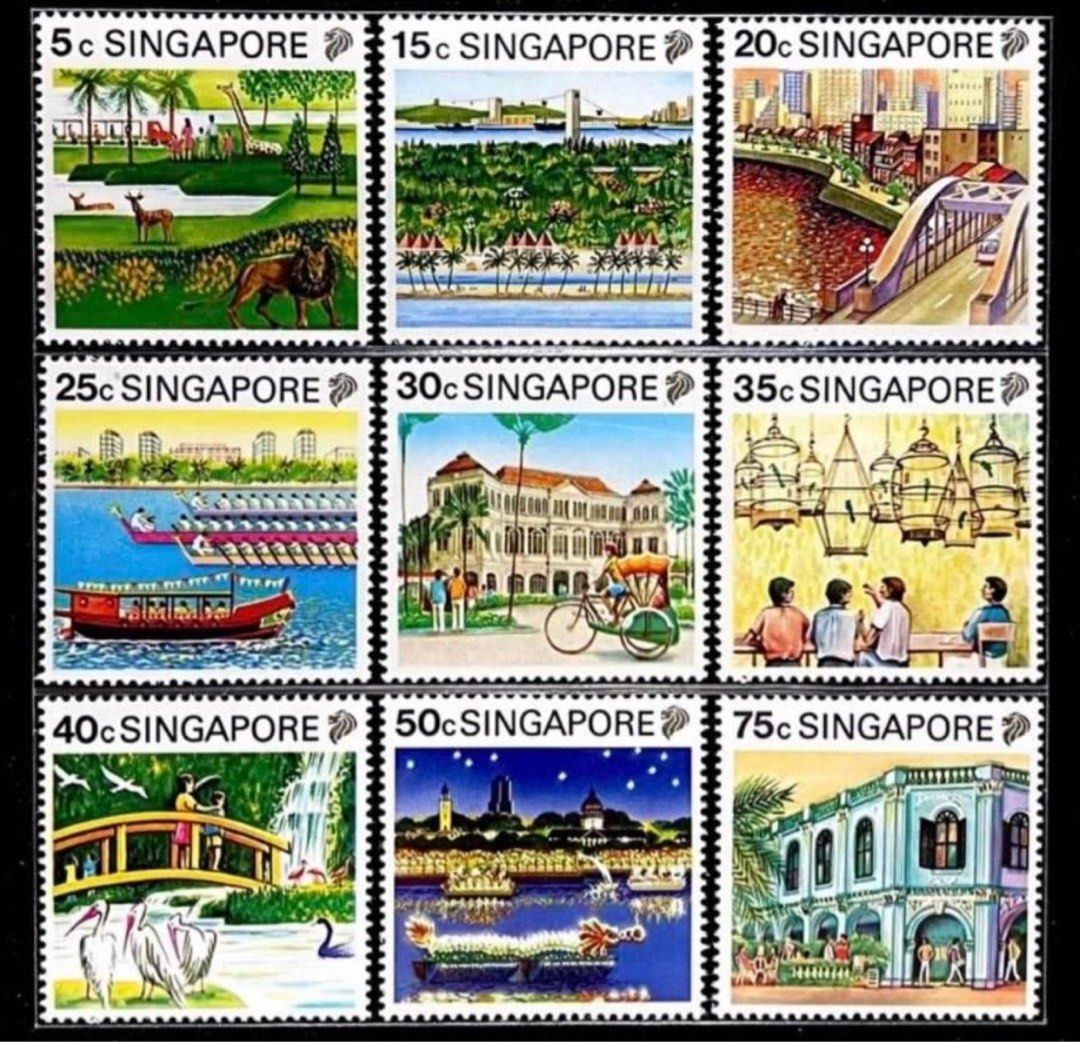 Singapore 1990 tourism stamps full set MNH - Sentosa, zoo, Singapore ...