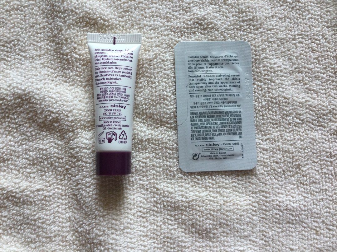 Sisley Black Rose cream & Pure Bright serum sample, Beauty & Personal ...