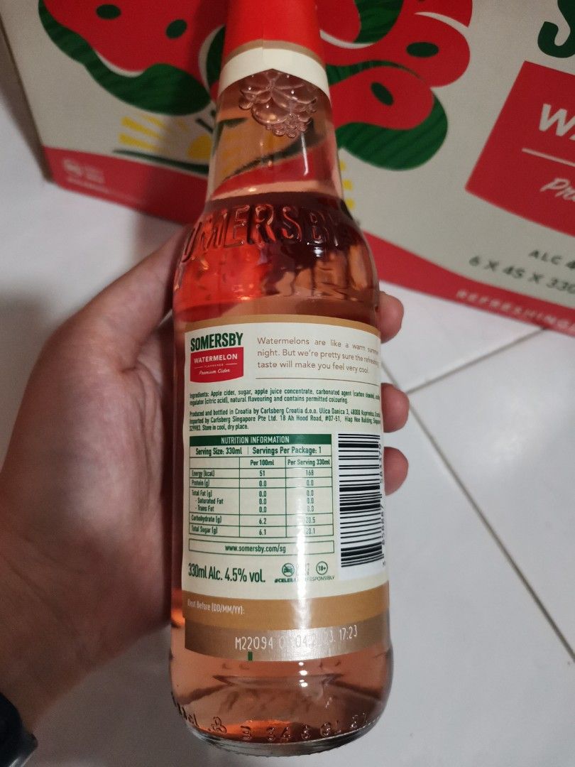 Somersby Watermelon cider, Food & Drinks, Alcoholic Beverages on Carousell