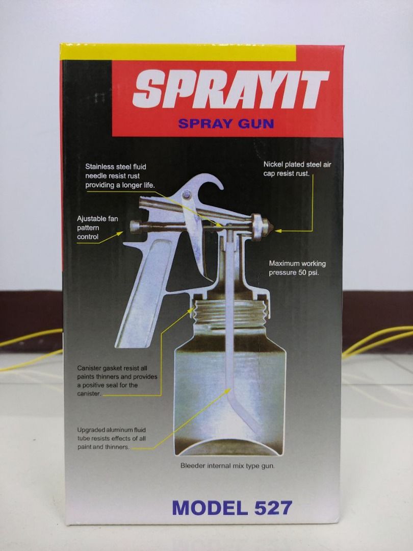Sprayit Spray Gun Model 527 (Silver) on Carousell