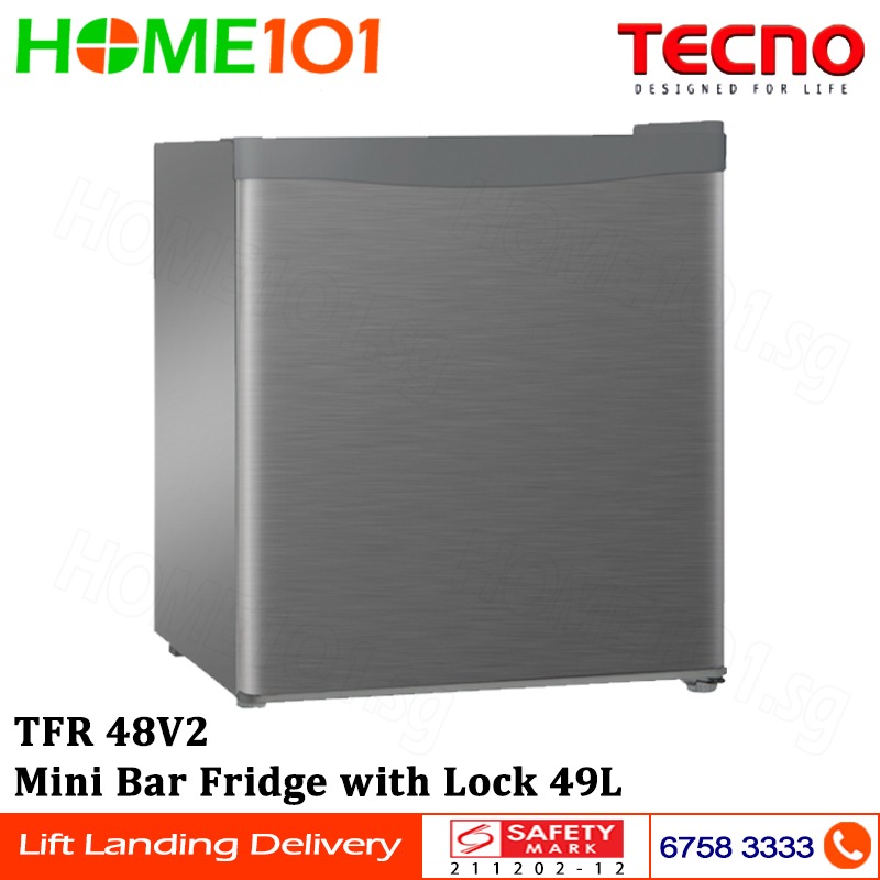 Tecno Mini Bar Fridge with Lock 49L TFR 48V2, TV & Home Appliances ...