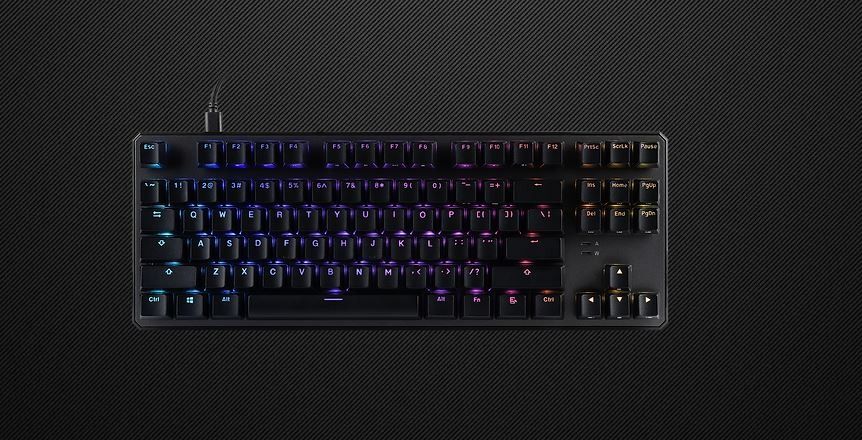 Tecware Phantom+ 87 Black RGB Mechanical Tactile Keyboard - Brown ...