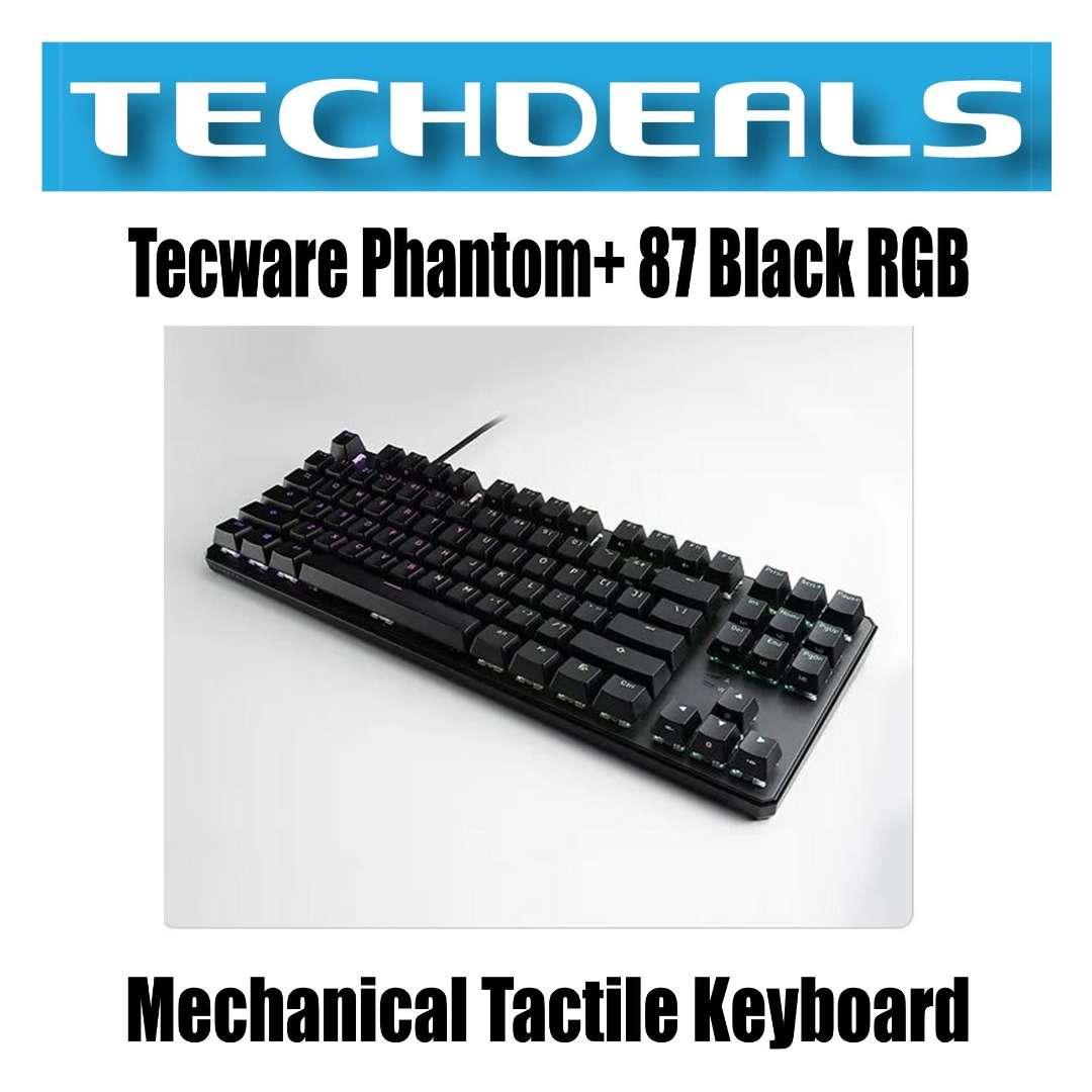 Tecware Phantom+ 87 Black RGB Mechanical Tactile Keyboard - Brown ...