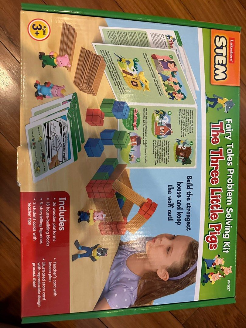 The three little pigs fairy tales problem solving stem kit, Hobbies ...