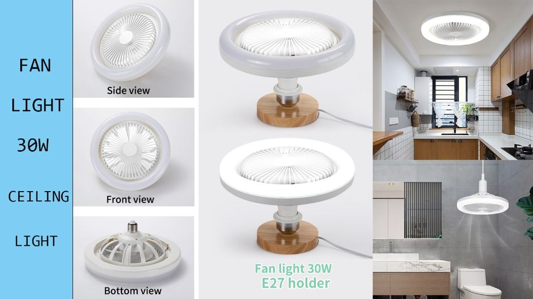 Unique 2-in-1 LED Light with Built-In Fan, Furniture & Home Living ...