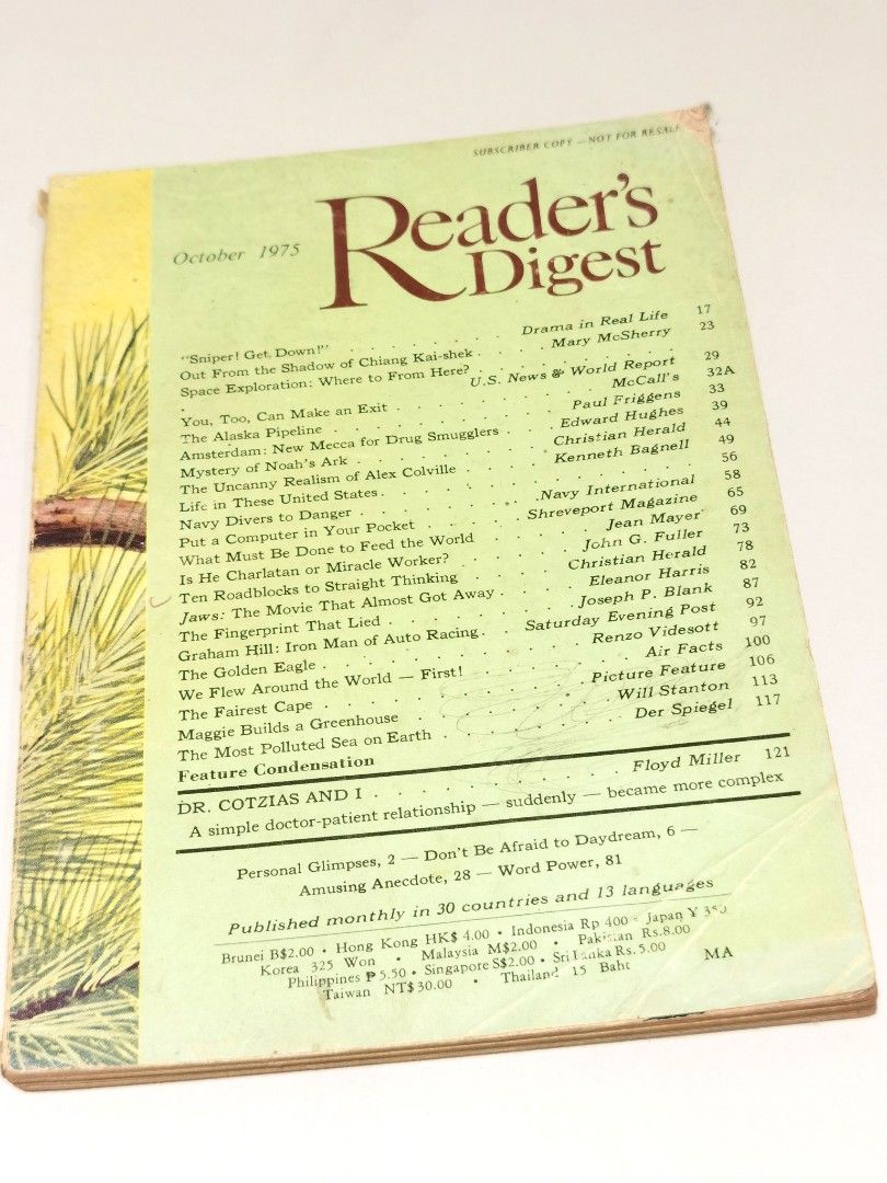 Vintage Book Reader Digest Year 1975 October Issue Tudor Air France, Hobbies & Toys, Books ...