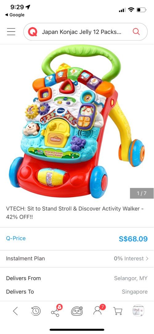 Vtech activity walker, Babies & Kids, Infant Playtime on Carousell