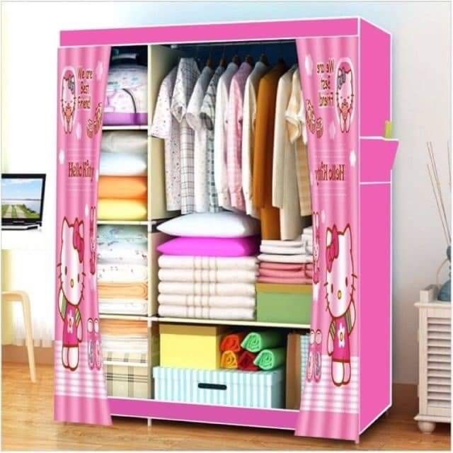 Wardrobe DIY Multifunction Clothes Storage Rack Cabinet Organizer on ...