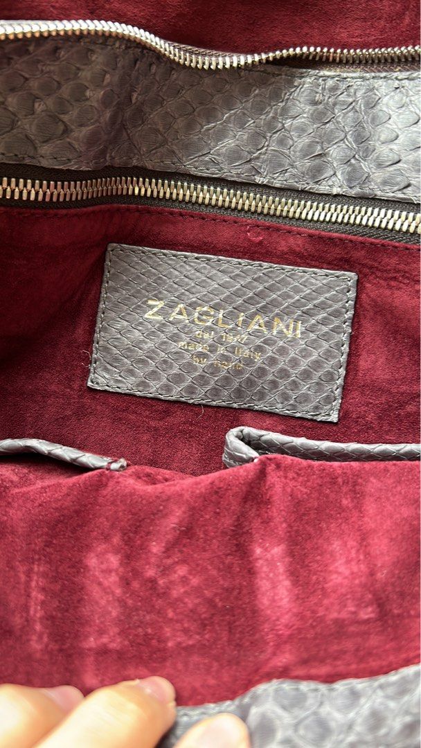 Zagliani exotic Python skin bag- Grey colour, Women's Fashion, Bags & Wallets, Tote Bags on ...