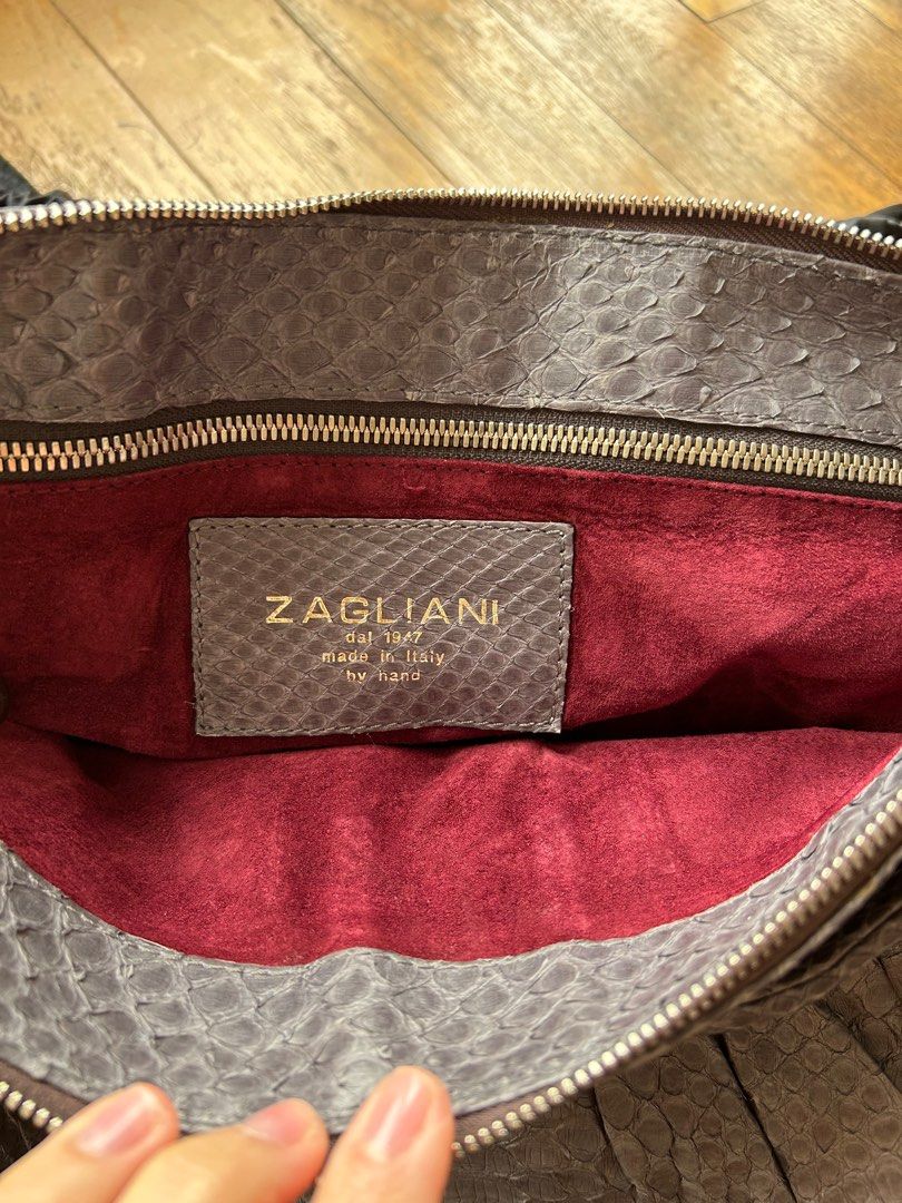 Zagliani exotic Python skin bag- Grey colour, Women's Fashion, Bags & Wallets, Tote Bags on ...