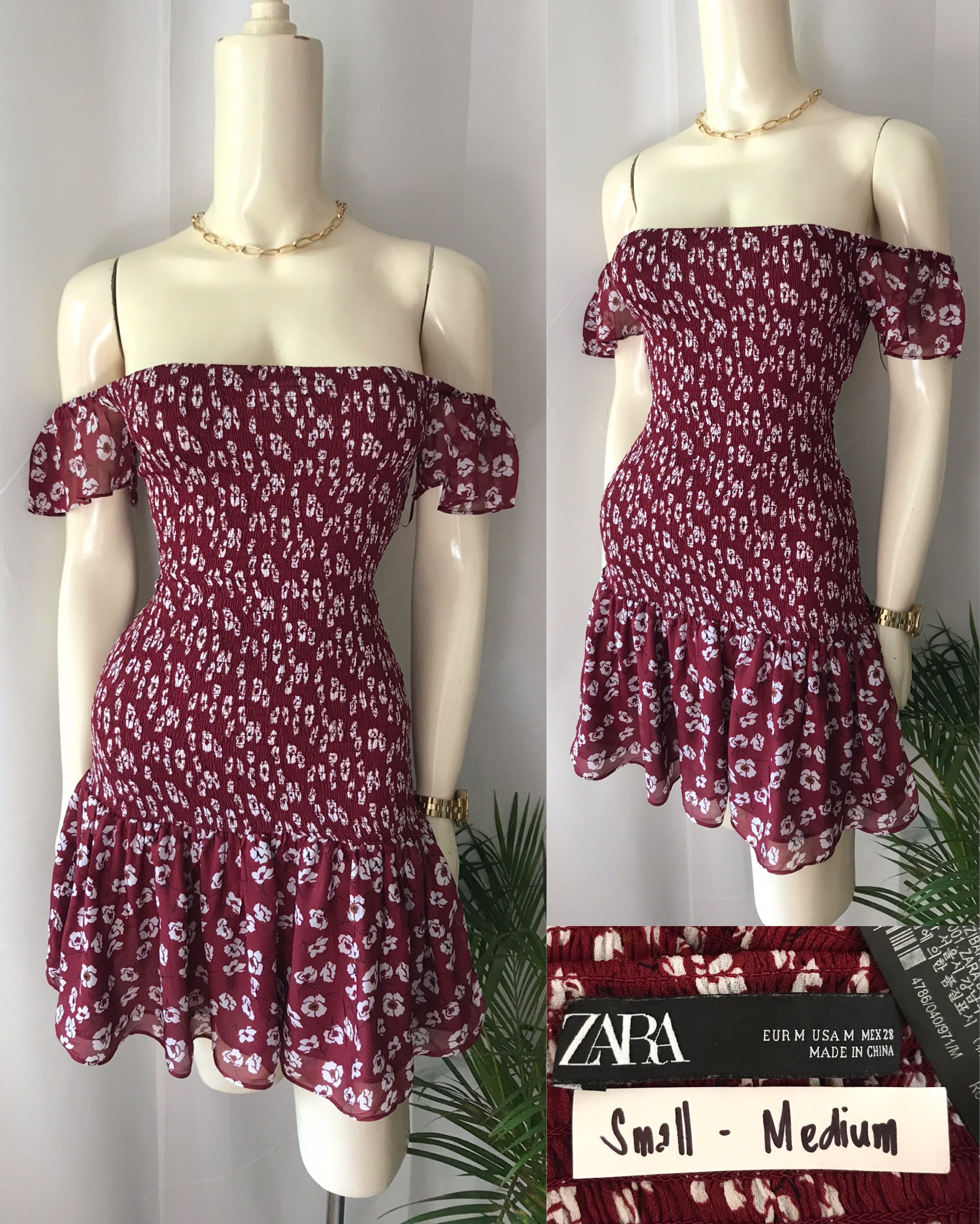 Zara Full Smock Off Shoulder Dress, Women's Fashion, Dresses & Sets ...