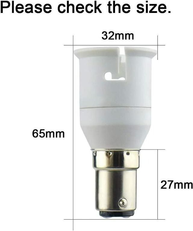 [458A] Socket Converter B15 to B22 Bulb Holder Converter Small Bayonet ...