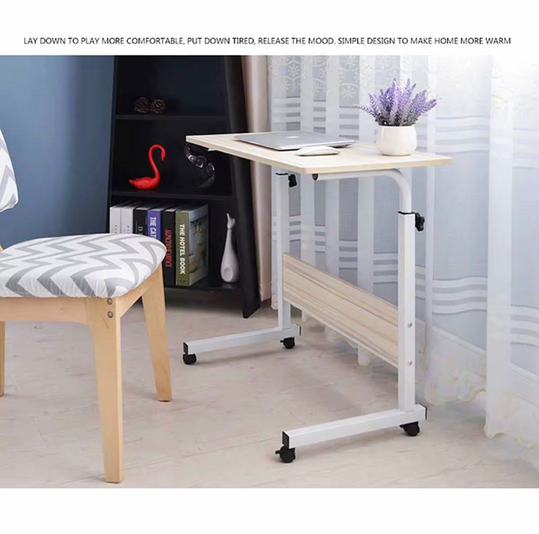 60cm/80cm Movable Laptop Table/ Computer Study Desk/ Bedside Bed Sofa ...