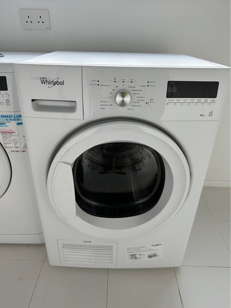 8KG whirlpool dryer, 家庭電器, 洗衣機及乾衣機 - Carousell