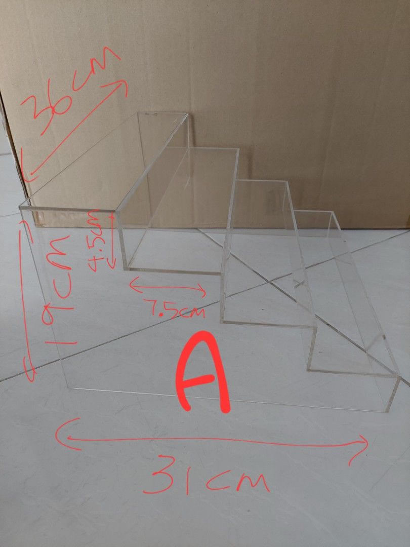Acrylic display stepped stand, Furniture & Home Living, Home Decor ...