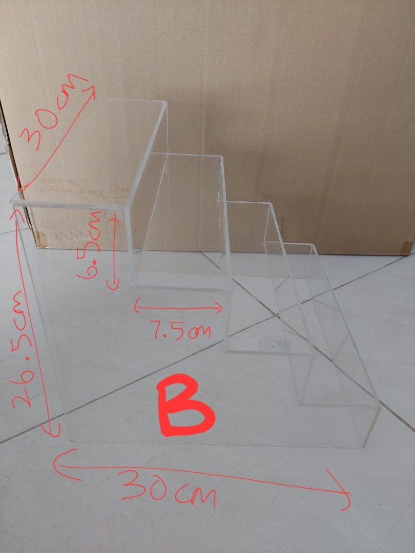 Acrylic display stepped stand, Furniture & Home Living, Home Decor ...