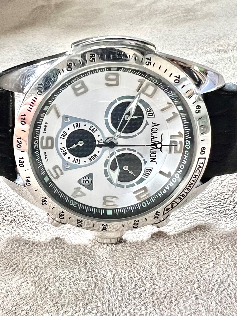 Aquamarin Swiss Chronograph, Luxury, Watches on Carousell