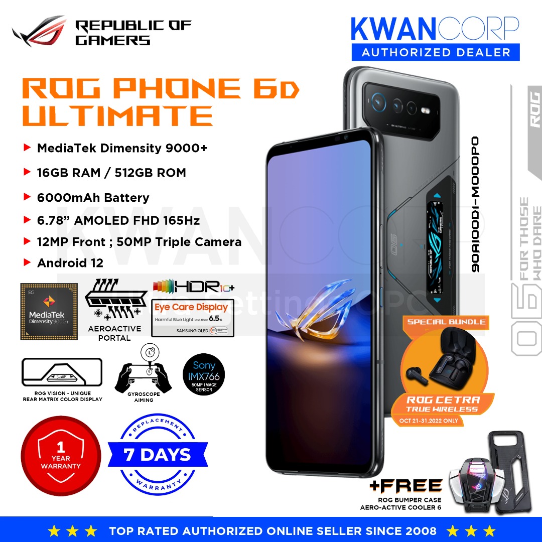 Asus ROG Phone 6D Ultimate 90AI00D1-M000P0 MediaTek Dimensity 9000 ...