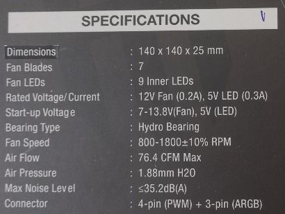 [BNIB] Tecware Omni x 1 P14 Fan, 4 pin PWM + 3 pin ARGB, 1800 rpm [2 ...