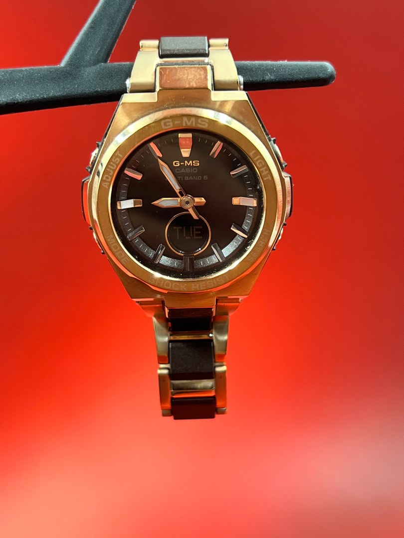 Casio G-MS Multiband 6 Tough Solar RoseGold Combination All Steel Watch ...