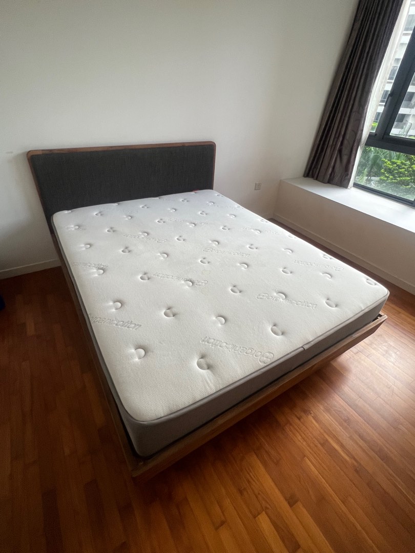 Castlery Seb Queen size bed with mattress, Furniture & Home Living ...