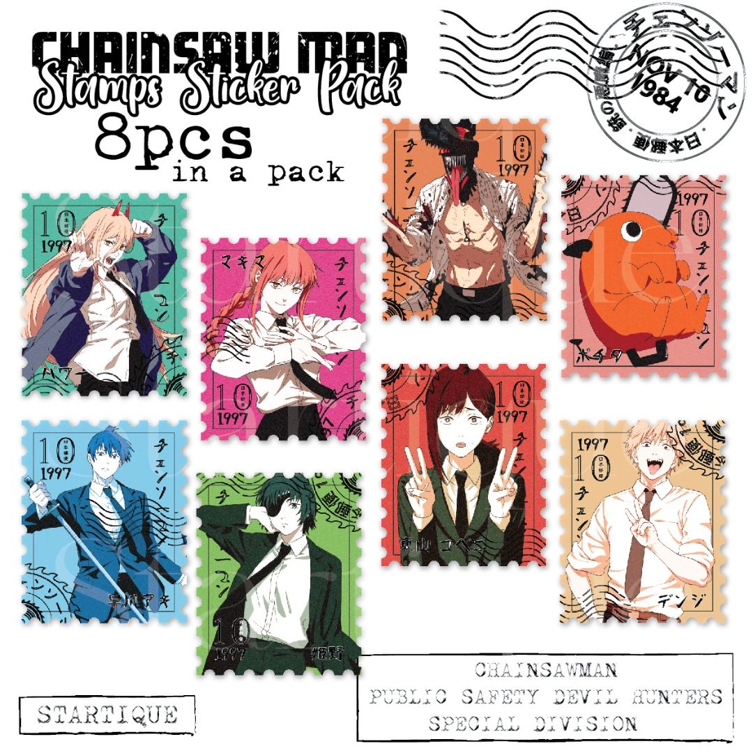 CHAINSAW MAN | STAMP STICKER PACK [8PCS], Hobbies & Toys, Collectibles ...