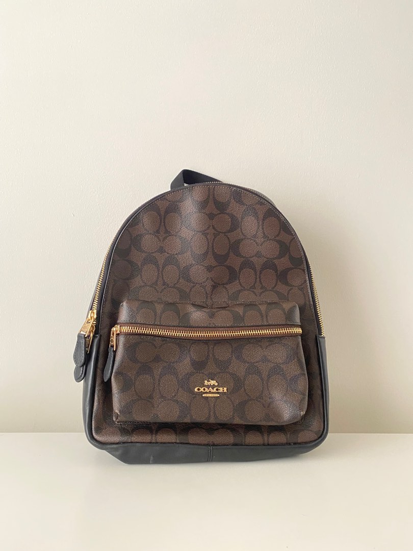 Coach Medium Leather Backpack, Women's Fashion, Bags & Wallets ...
