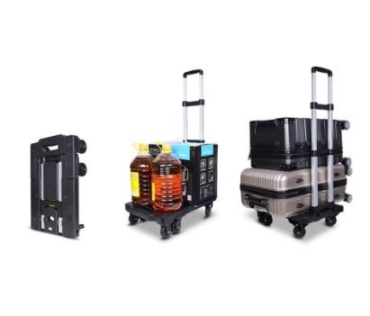 Compact Foldable Trolley 7-Wheels Flatbed Load Capacity Load up to 70kg ...