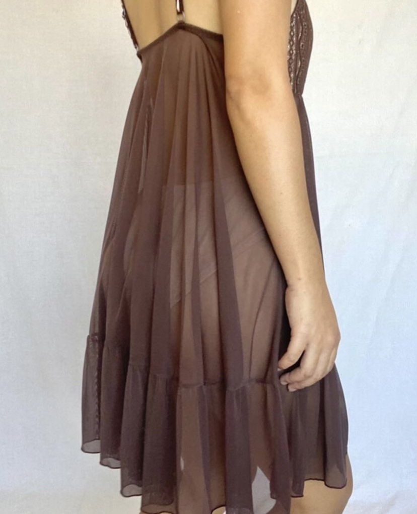 Cottagecore | coquette | dollette ruffle lace up mesh slip dress, Women ...