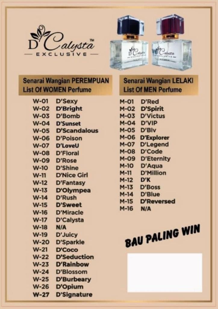 D' calysta Perfume, Beauty & Personal Care, Fragrance & Deodorants on ...