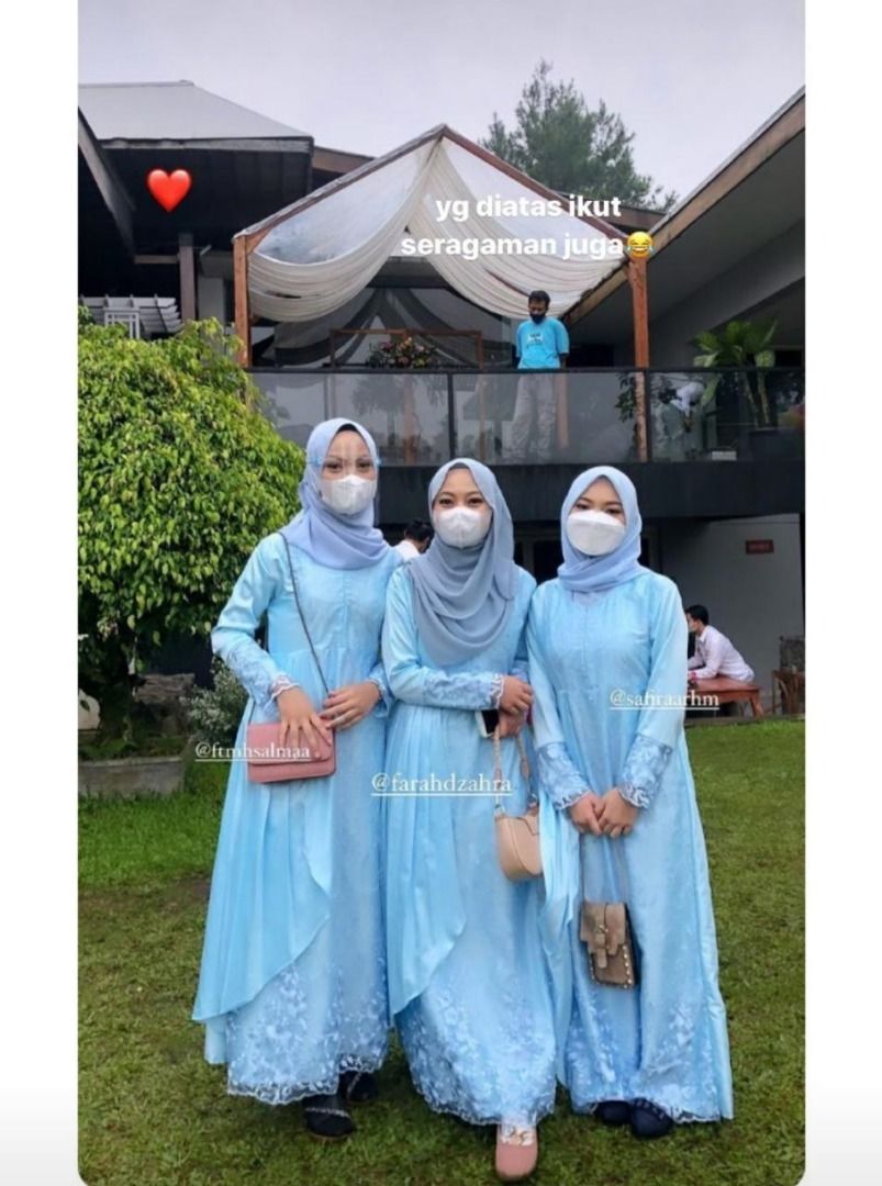 Dress kondangan biru muda, Fesyen Wanita, Pakaian Wanita, Gaun & Rok di ...