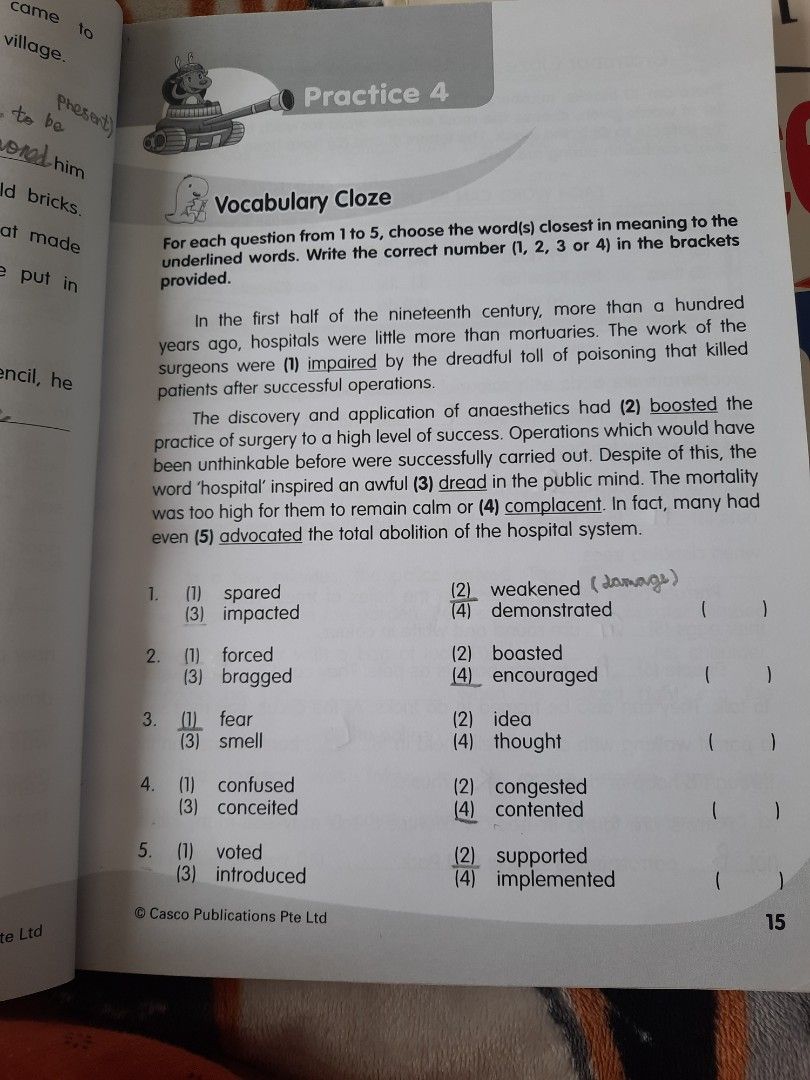 English assessment book Vocabulary cloze, grammer cloze, comprehension ...