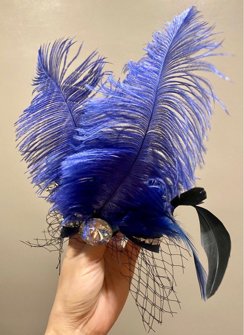 Fascinator Hat with Feathers and Bling, Women's Fashion, Watches ...