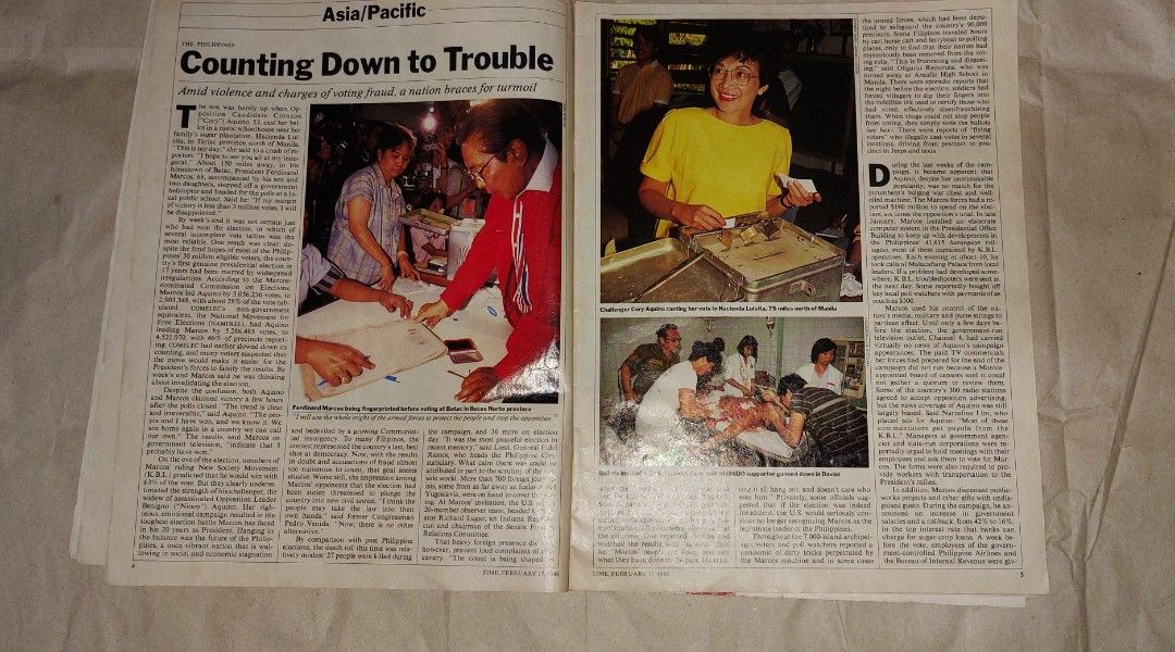 February 17, 1986 Time Magazine Philipine Election Who's Counting ...